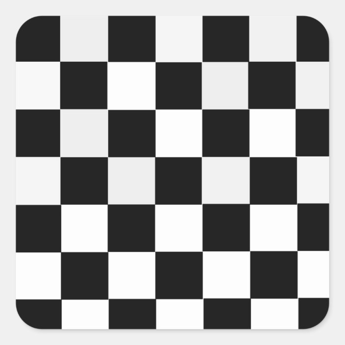 Black and White Checkered Square Sticker | Zazzle.com