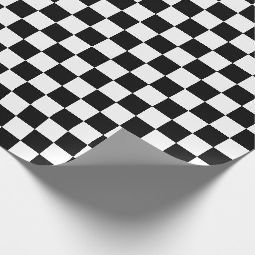 Black and White Checkered Squares Wrapping Paper | Zazzle