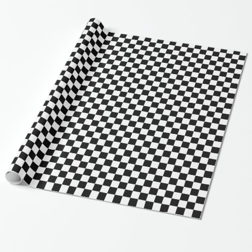 Black and White Checkered Wrapping Paper | Zazzle
