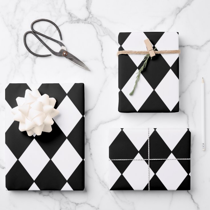 Black and White Checkered Wrapping Paper Sheets | Zazzle