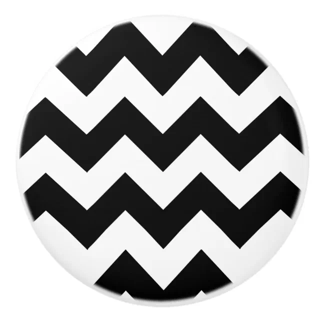 Black and White Chevron Drawer Pull | Zazzle