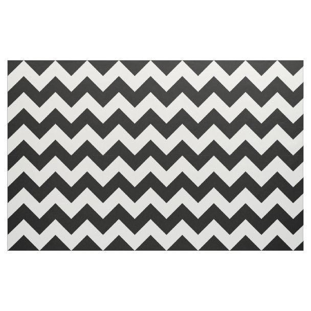 Black & White Zag Zag Pattern Stripes Fabric | Zazzle
