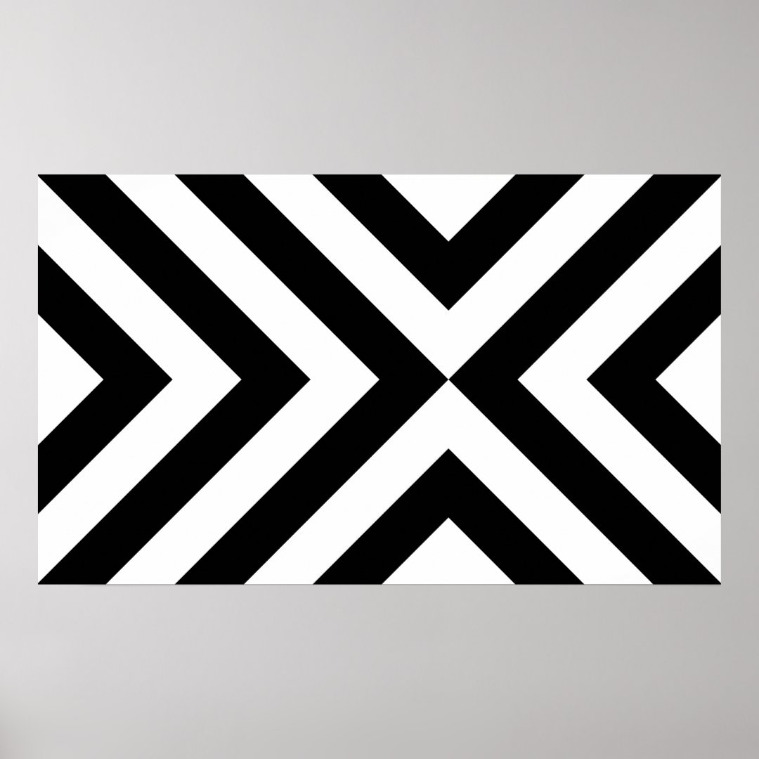 Black and White Chevrons Poster | Zazzle