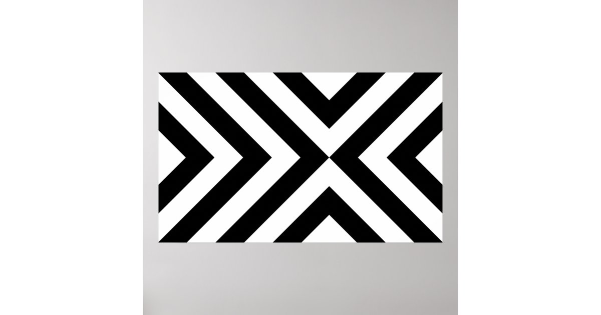 Black and White Chevrons Poster | Zazzle