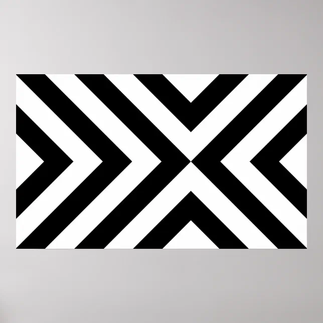 Black and White Chevrons Poster | Zazzle