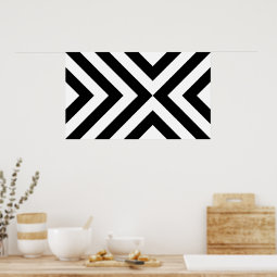 Black and White Chevrons Poster | Zazzle