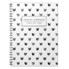 Adorable Hand Drawn Nerdy Cat Art Pink Note Book | Zazzle.com