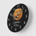 Black And White Chocolate Chip Kitchen Round Clock | Zazzle