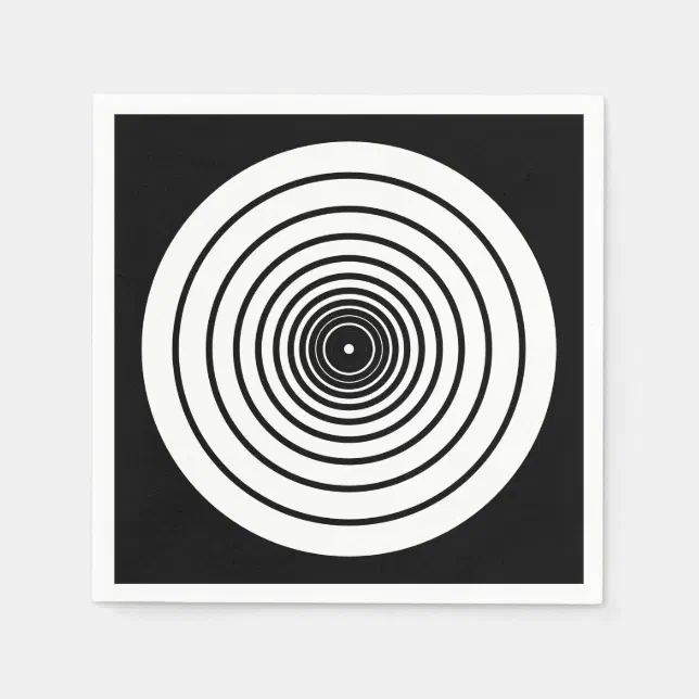 Black and white circle geometric pattern modern napkins | Zazzle