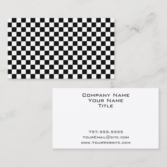 Black and White Classic Checkerboard by STaylor Business Card | Zazzle.com