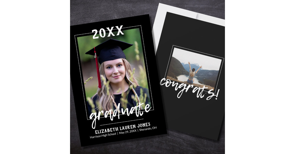 Black and White Classic Graduation Announcement | Zazzle