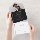 Black and White Clean Line Wedding Invitation | Zazzle