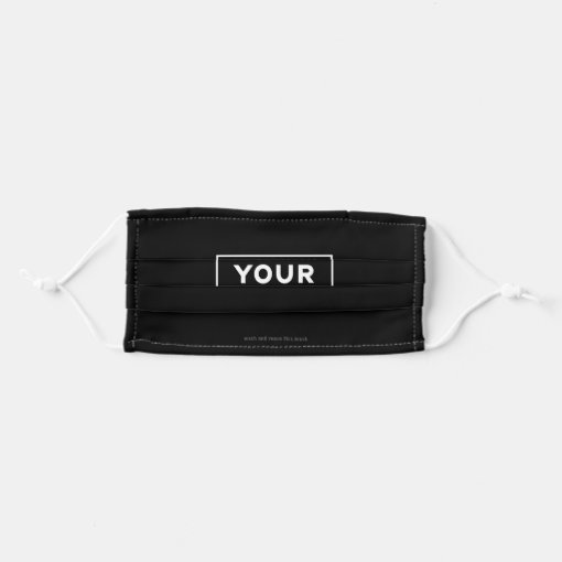 Black and White Company Business Logo Adult Cloth Face Mask | Zazzle