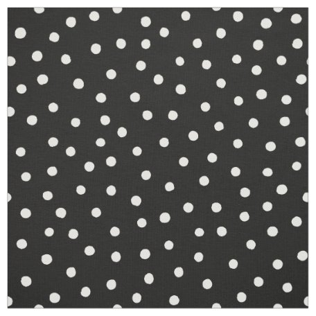 Black and White Dot Pattern Fabric | Zazzle