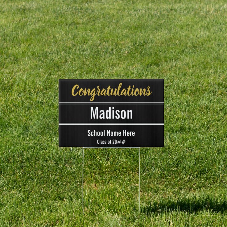Black and White Congratulations for Graduate Sign | Zazzle