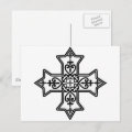 Black and White Coptic Cross Postcard | Zazzle