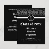 Black and White Cosmetology School Graduation Invitation | Zazzle
