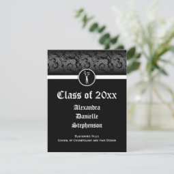 Black and White Cosmetology School Graduation Invitation | Zazzle