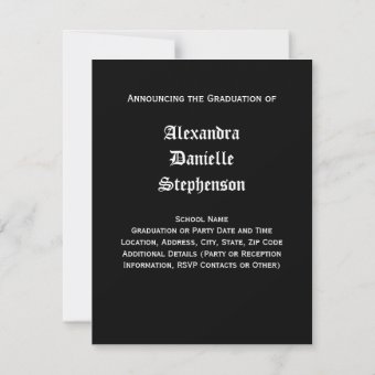 Black and White Cosmetology School Graduation Invitation | Zazzle