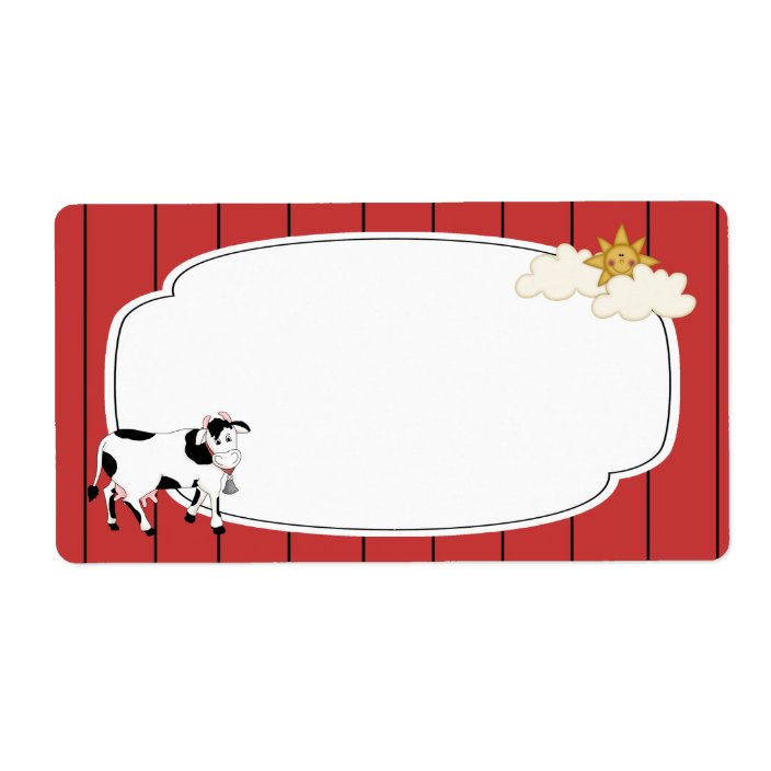 Black and White Cow Label | Zazzle.com