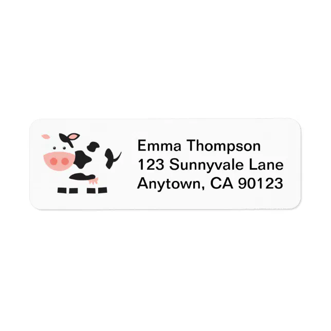 Black and White Cow Labels | Zazzle