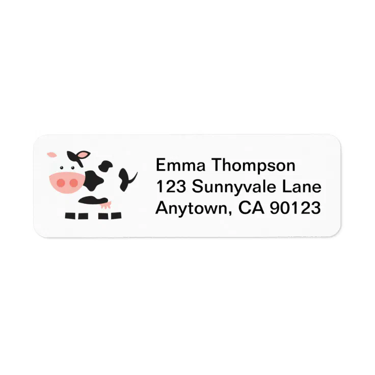 Black and White Cow Labels | Zazzle