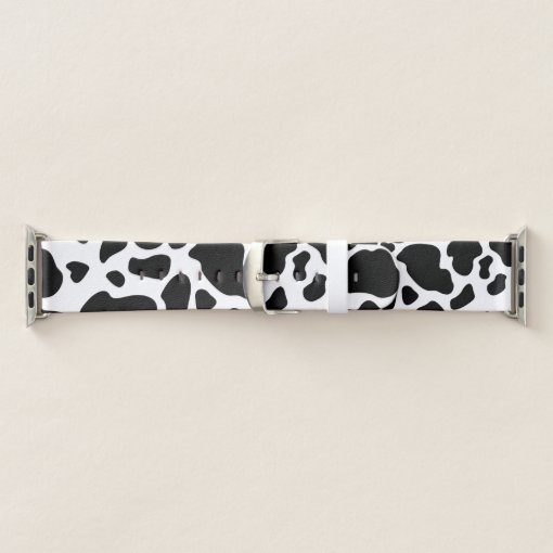 Black and White Cow Print Apple Watch Band | Zazzle