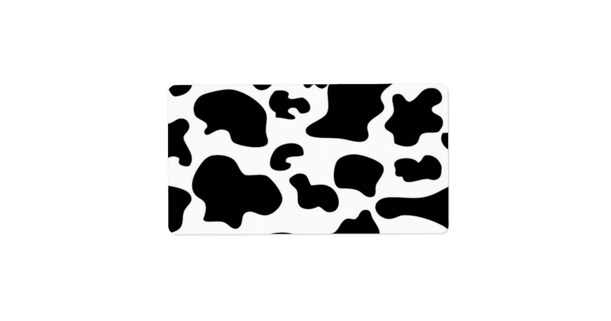 Black and White Cow print Label | Zazzle