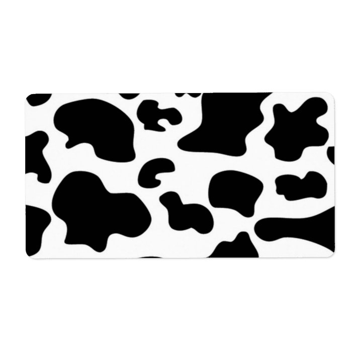 Black and White Cow print Label | Zazzle.com
