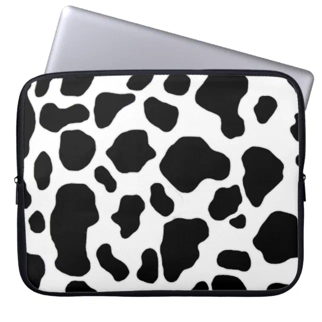 Black and white cow print laptop sleeve | Zazzle