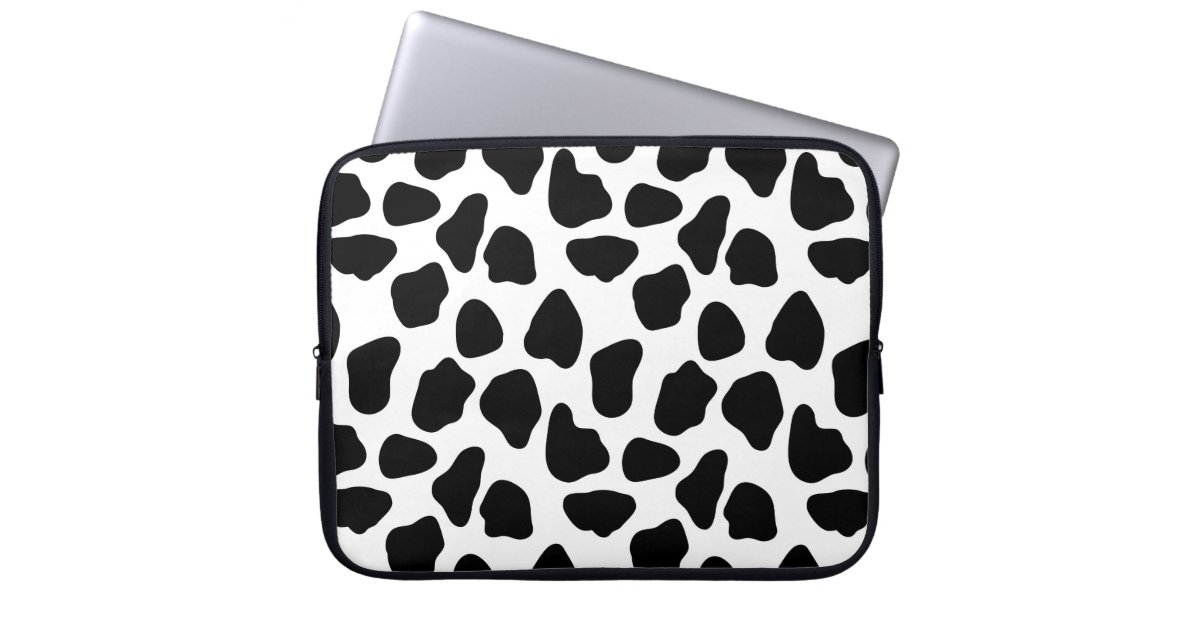 Black And White Cow Print Laptop Sleeve | Zazzle