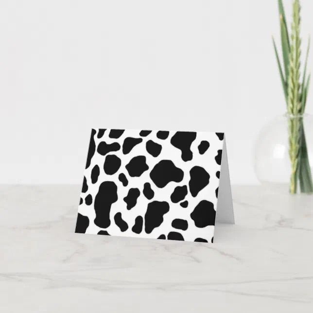 black and white cow print Note Card | Zazzle