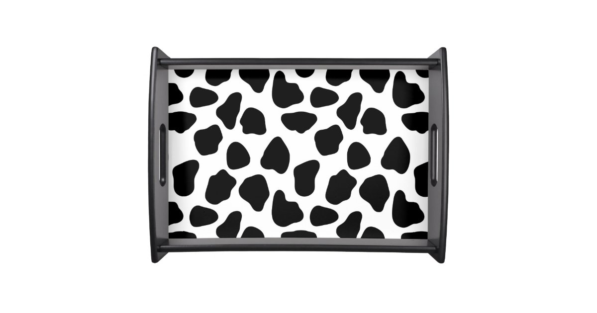 Black And White Cow Print Serving Tray | Zazzle