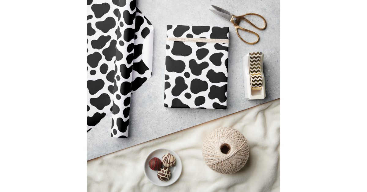 Black and White Cow Skin Wrapping Paper | Zazzle