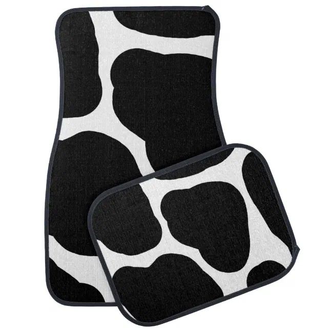 Black and White Cow Spots Pattern Car Floor Mat | Zazzle