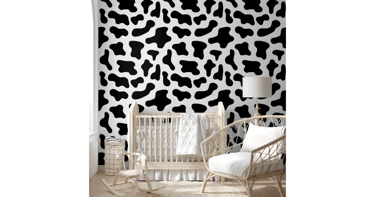 Black and White Cow Spots Wallpaper | Zazzle