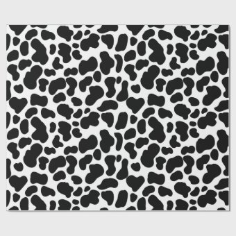 Black and White Cowhide Cow Hide Patterned Wrapping Paper | Zazzle