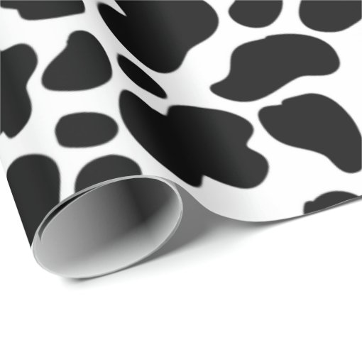 Black and White Cowhide Cow Hide Patterned Wrapping Paper | Zazzle