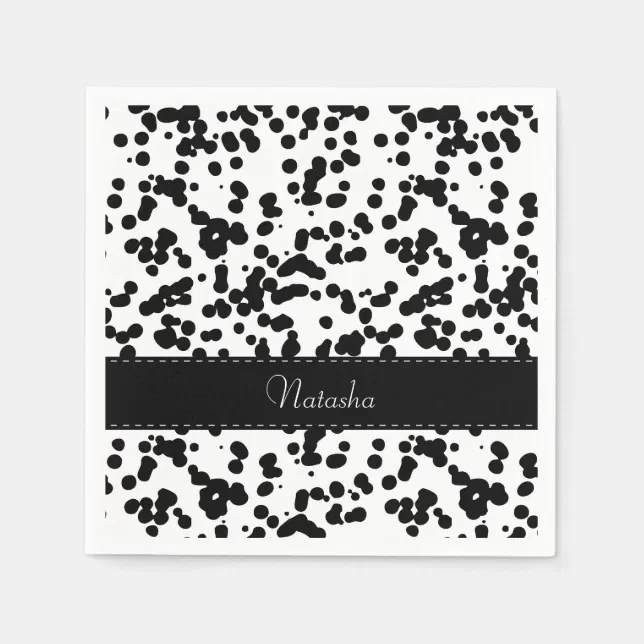 Black and White Dalmatian Spots Paper Napkins | Zazzle