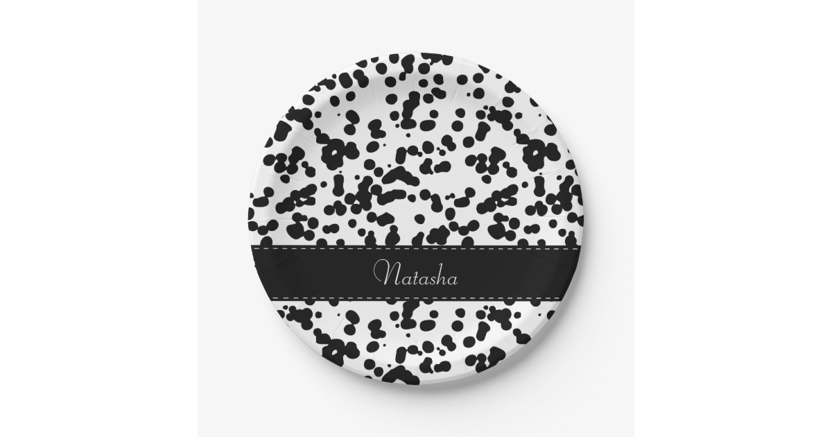 Black and White Dalmatian Spots Paper Plates | Zazzle
