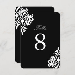 Black and White Damask Table Numbers | Zazzle