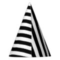 Black And White Diagonal Stripes Pattern Party Hat | Zazzle