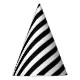 Black And White Diagonal Stripes Pattern Party Hat | Zazzle