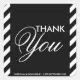 Black and White Diagonal Stripes Thank You Sticker | Zazzle