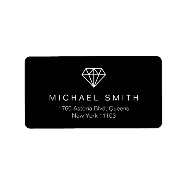 Black and White Diamond Logo Label | Zazzle