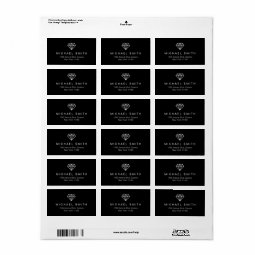 Black and White Diamond Logo Label | Zazzle