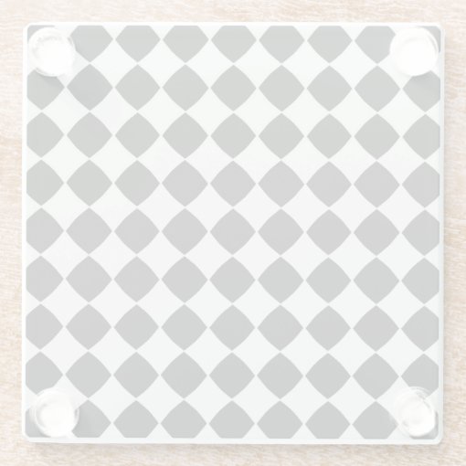 Black and white diamond pattern glass coaster | Zazzle