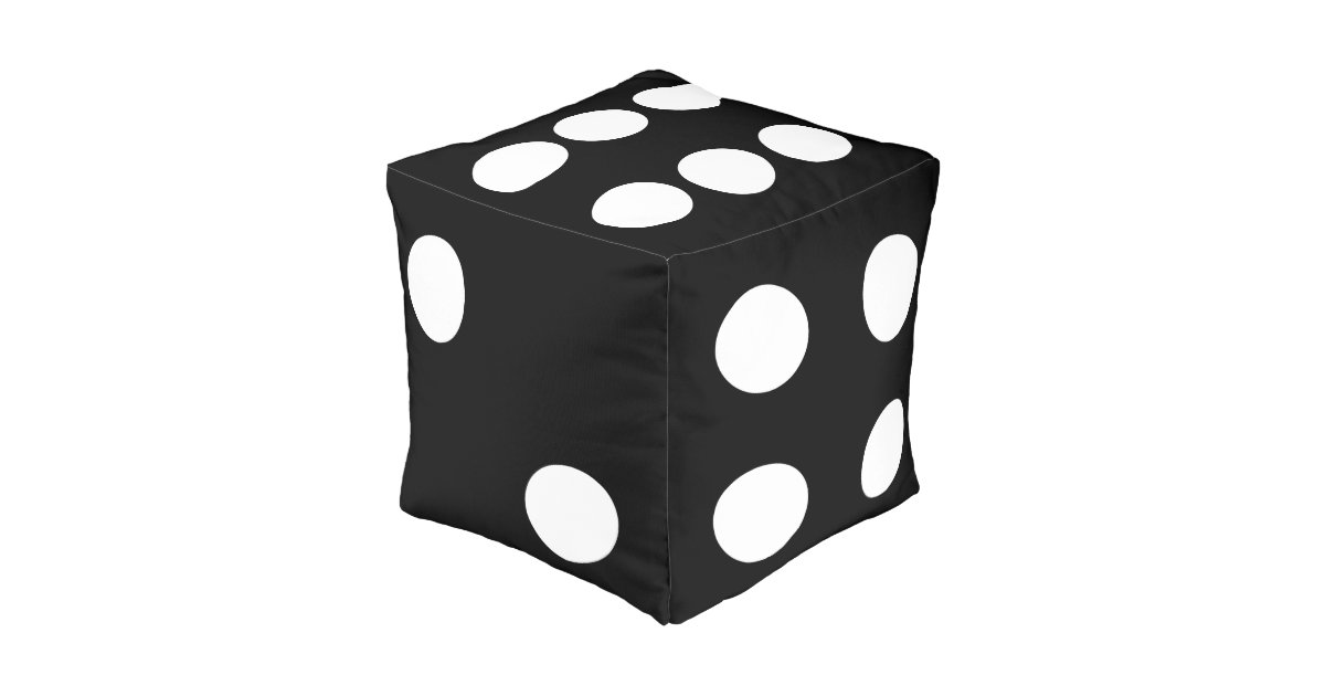 black and white dice pouf | Zazzle