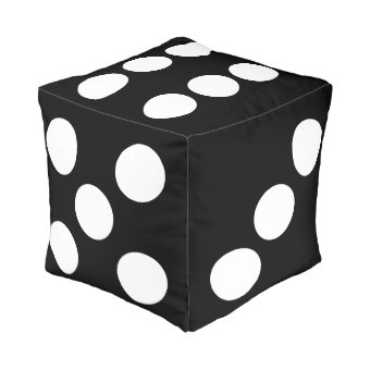 black and white dice pouf | Zazzle