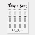 Black and White Disco Wedding Seating Chart Foam Board | Zazzle